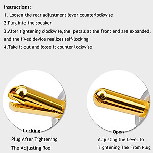Tertullus 4Pcs Banana Clips Connectors Banana Plugs for Speaker Wire Gold Plated Screw Locking Connectors for Speaker Wire,AV Receiver, Amplifier, Surround Sound