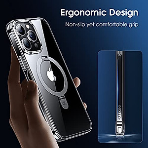 CASEKOO Magnetic Clear Designed for iPhone 14 Pro Max Case with Invisible Stand [Compatible with MagSafe] [Non Yellowing] Shockproof Protective for Women Men Phone Cases 6.7 Inch 2022, Clear
