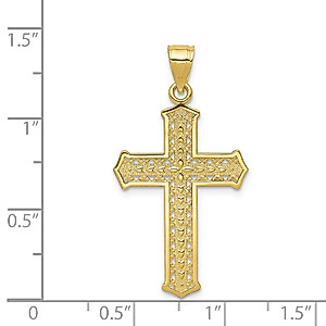 Solid 10k Yellow Gold Cross Pendant Charm - 35mm x 19mm - Jewelry Gifts For Women Wife Mom Gifts For Men Husband Dad