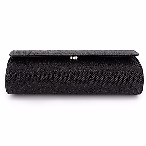 Naimo Flap Dazzling Small Clutch Bag Evening Bag With Detachable Chain (Black)