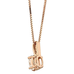 GNG Natural Morganite & Diamond Pendant Necklace In Sterling Silver (Rose Gold Plated) (7x5mm)