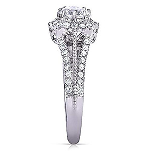 Kobelli Vintage Style Diamond Engagement Ring 7/8 CTW in 14k White Gold, Size 8