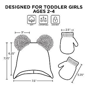 Disney girls Minnie Mouse Toddler Girl Winter and Mitten Set Beanie Hat, Minnie Mouse, 2-4T US