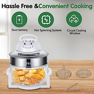 17L Air Fryer By Gagalayong, Turbo Portable Air Fryer, Infrared Convection, Electric Large Halogen Oven Countertop,Cooking 360°Heating Prepare Quick Healthy Meals, French Fries Oven Roaster