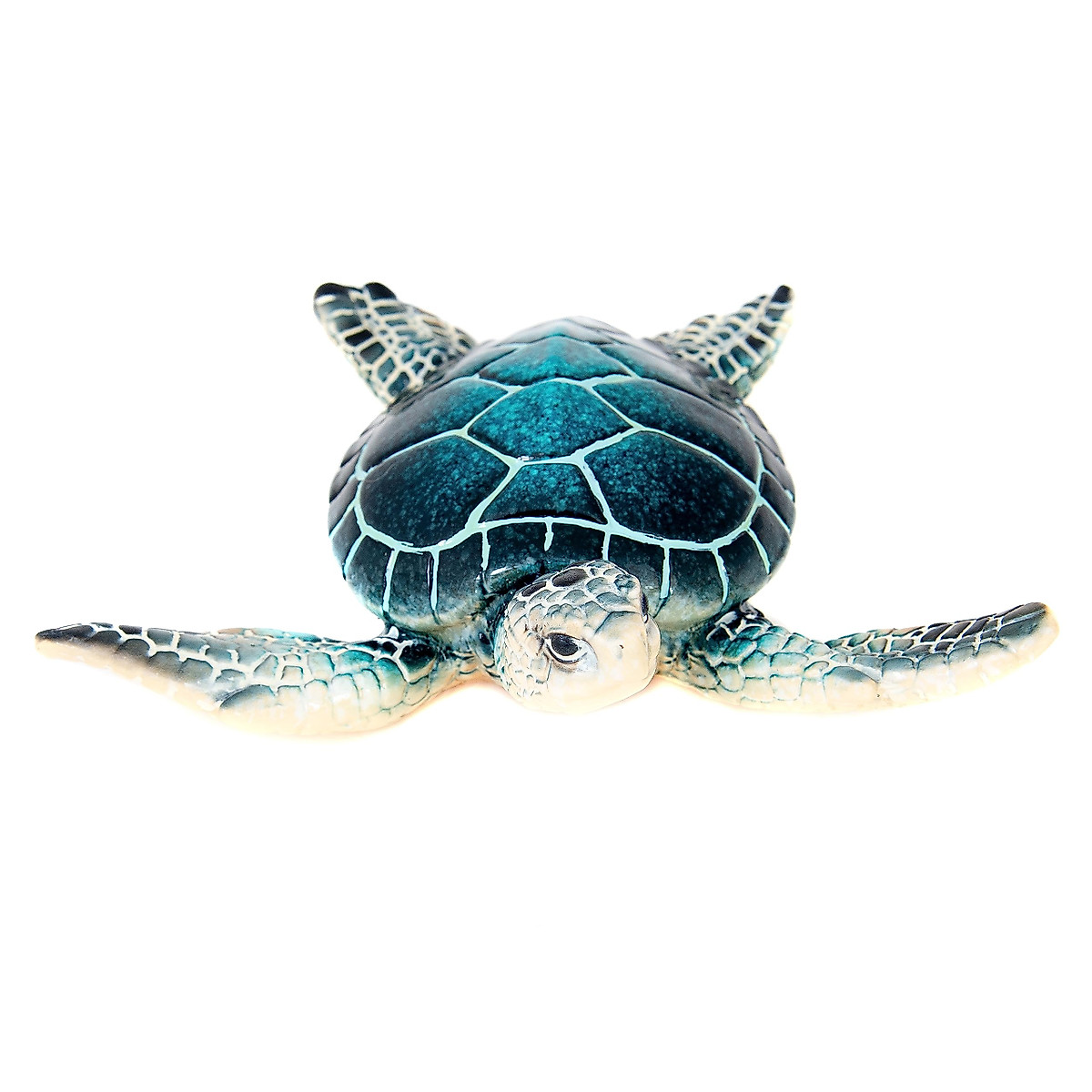 Corner Merchant Sea Turtle Statue Garden Decor, Tabletop Display and Wall Hanging Sea Turtle Sculpture (Blue 5 1/2 in)