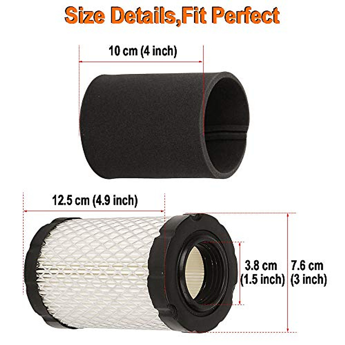 HIFROM Air Filter Pre Filter Oil Fuel Filter Line Fuel Pump Spark Plug Shut Off Valve Tune Up kit Compatible with John Deere L105 LA145 D160 Z235 Z255 Replacement for MIU14395 AM125424 MIU13963