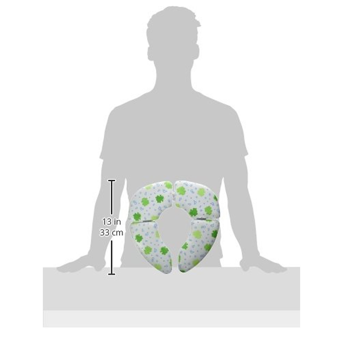 Mommy's Helper Cushie Traveler Folding Padded Potty Seat in White with Frog Design, Includes Convenient Carry Bag for Easy Transport