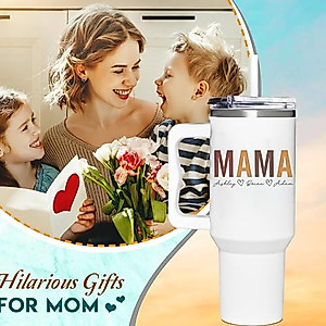 Personalized Custom Mama Tumbler 40oz With Kid's Name, Mother's Day Gift, Inspirational Mama Mug, Gifts For Moms, Mother's Day Tumbler, New Moms Gifts, Birthday,Christmas, Gift Ready