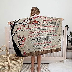 MUCHNEE in Loving Memory Blanket 60" x 50" Cardinal Memorial Gift for Loss of Loved One, Remembrance Sympathy Gift Throw Blanket, Bereavement Condolence Gifts for Loss of Dad Mom Husband Wife Friends