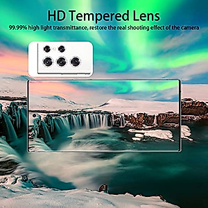 iKopink Samsung Galaxy S22 Ultra 9H Tempered Glass Camera Cover Screen Protector Compatible with Galaxy S22 Ultra, Diamond Camera Lens Protector (Sliver)