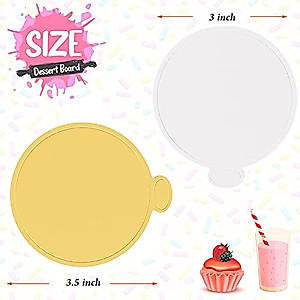 100 Pcs 3 Inch Mini Cake Boards Mousse Cupcake Base, Gold 8cm