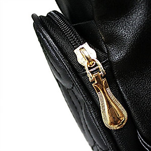 GinTai Women Pu Leather Owl Cartoon Backpacks Fashion Casual Satchel mini Small black Backpack, Black