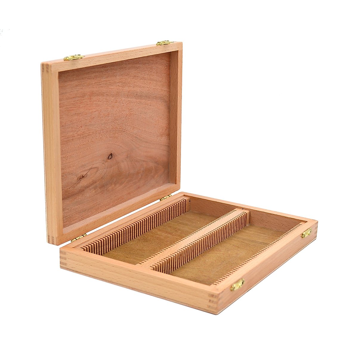 EISCO Wooden Slide Box for 100 Slides, with Latches- Fits 75x25mm Slides