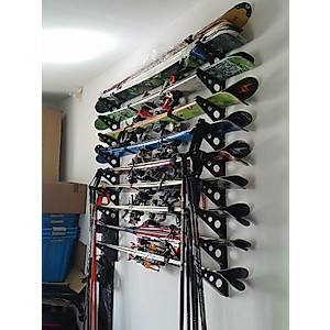 StoreYourBoard Ski Storage Rack, Horizontal Wall Rack