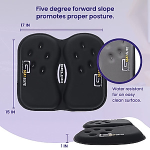 GSeat Classic Gel and Foam Seat Cushion (Gray) - Chair, Car, Office, Commute, Airplane, Wheelchair, Sciatica, Coccyx/Tailbone & Chronic Back Pain Relief - Ergonomic Comfort - Long Lasting