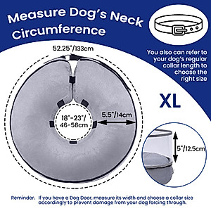 BARKLESS Dog Cone Collar, Inflatable Dog Cone After Surgery for Large Dogs, Soft Dog Cone of Alternative with Enhanced Anti-Licking Guard Shield for Pets, Protective Dog Donut Collar