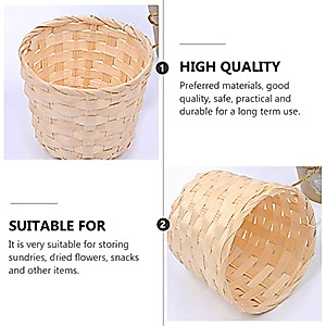 Kisangel 12Pcs Mini Woven Basket Miniature Flower Basket Dollhouse Picnic Basket Tiny Party Favor Container Farmhouse Decor for Fairy Garden Accessory