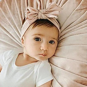 Ely's & Co. Bow Headband Set for Baby Girl 0-12 Months (Blush Pink, Tan & Ivory, 3 Pack)