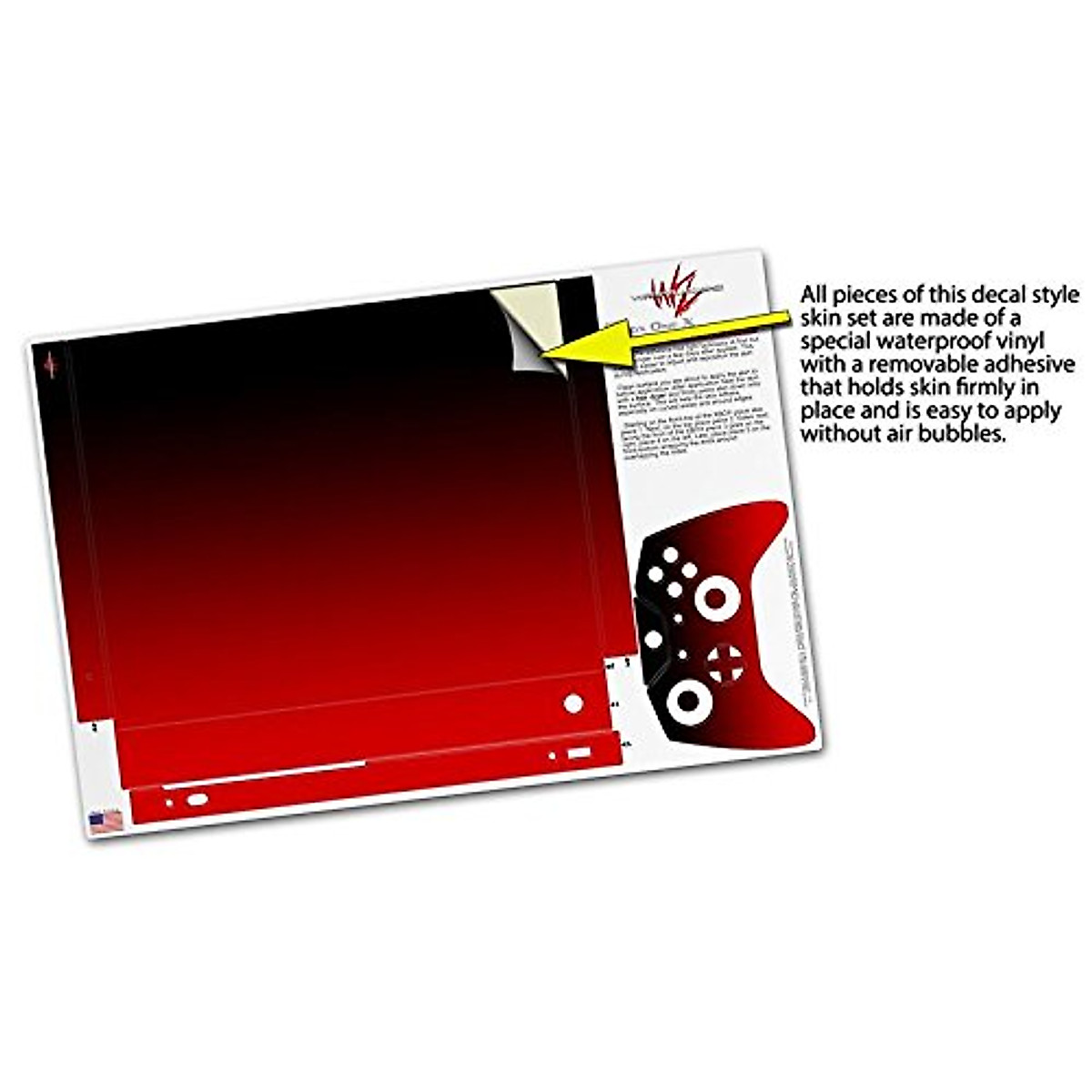 WraptorSkinz Decal Vinyl Skin Wrap Compatible with Xbox One X Console and Controller - Smooth Fades Red Black