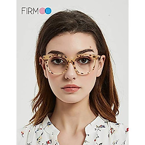 Firmoo Blue Light Blocking Glasses, Anti Headache Anti Eyestrain, Oversized Blue Light Glasses Computer Glasses Blue Light Blocker for Women Men（Ivory Pattern）