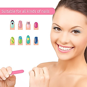 VIOCIWUO Mini Nail File Bulk 300Pcs (180/240 Grit), Disposable Nail Files Double Sided Emery Boards Home or Professional Manicure Tools(Purple and Pink)