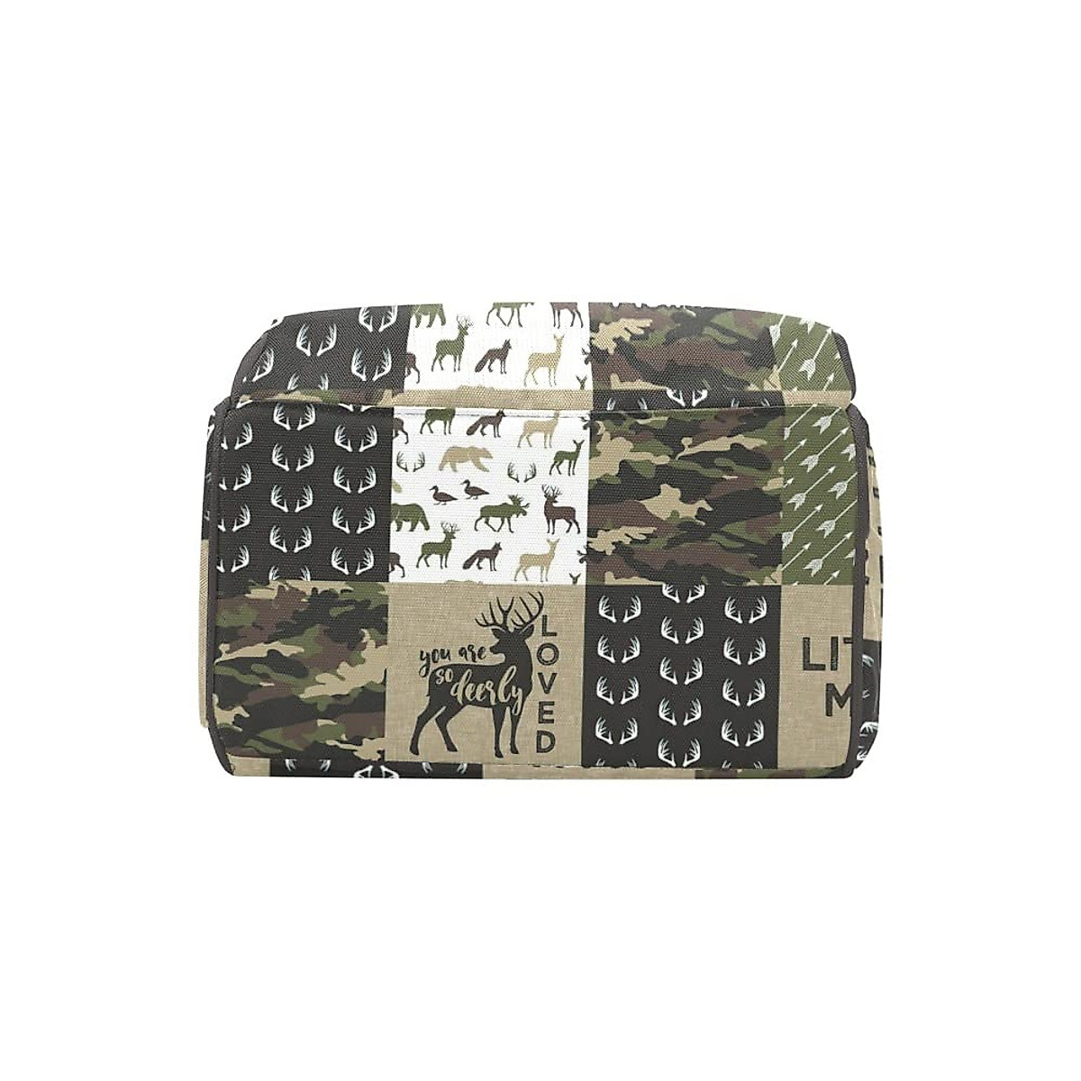 XOZOTY Antler Man Woodland Camo Diaper Bags with Name Waterproof Mummy Backpack Nappy Nursing Baby Bags Gifts Tote Bag for Women