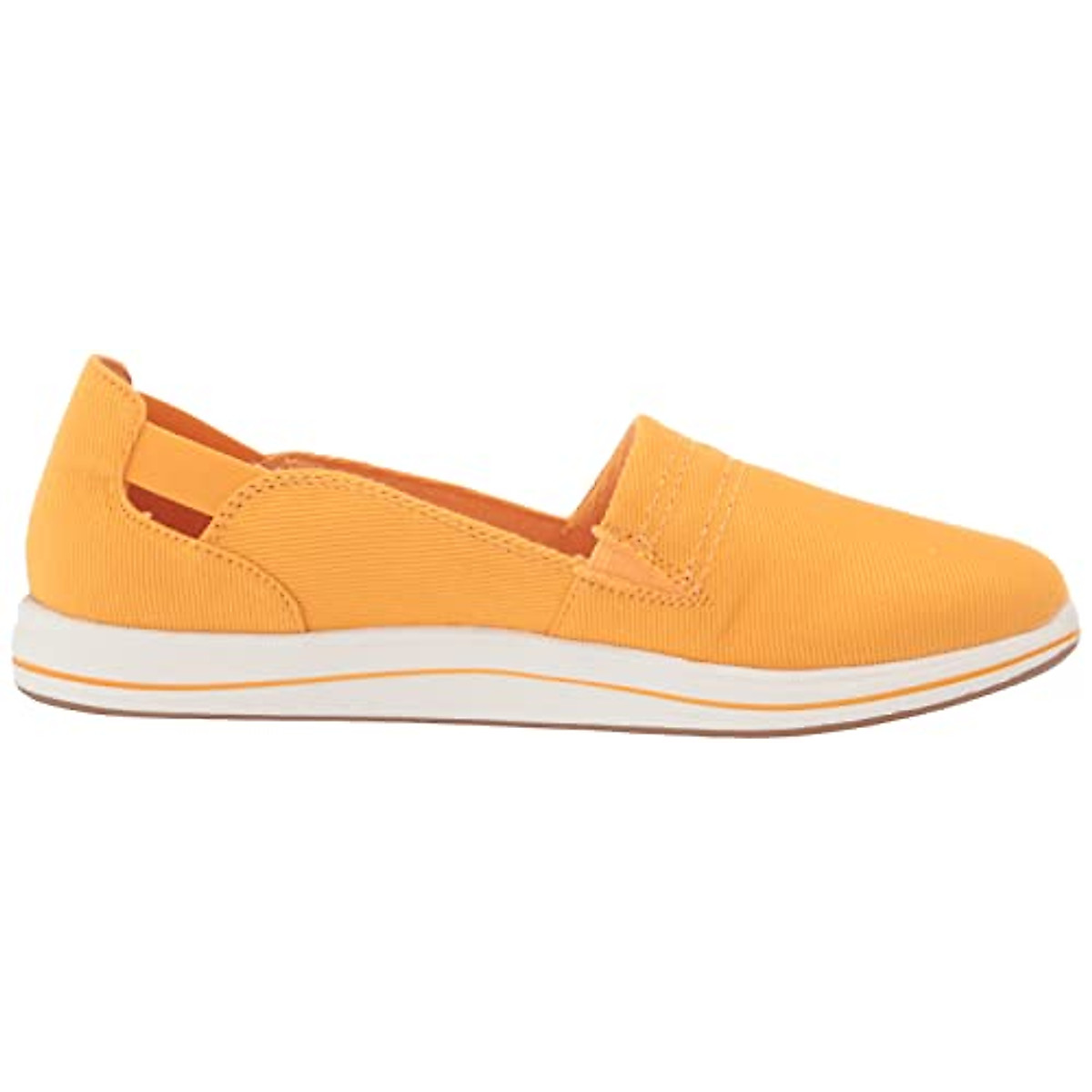 Clarks Women's Breeze Step Loafer, Yellow Canvas, 8 Wide