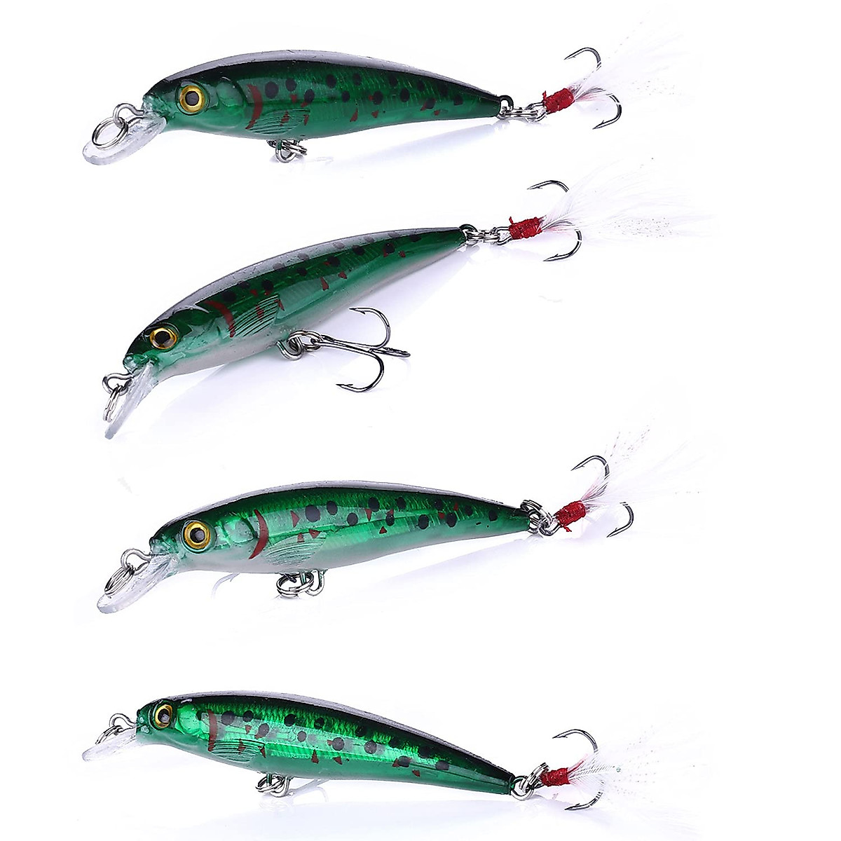 Minnow Lures,Fishing Lures for Bass,Fishing Tackle CrankBait Bass,Hard Bait Swimbait Fishing Lure,Topwater Lures for Trout Walleye Bass Freshwater/Saltwater Artificial Fishing Lure,10pcs/Box