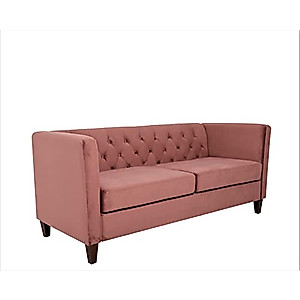 US Pride Furniture Modern Style High Density Foam Rose Velvet Button-Tufted 2 PC Living Room Set with Removable Cushion & Solid Wood Legs (S5708-5714) Sofas