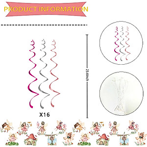 Fairy Party Decorations Flower Fairy Themed Hanging Swirls Decorations My Fairy First Birthday Decor for Girls Fairy Tale Theme Baby Shower Birthday Party Decorations Supplies (New)