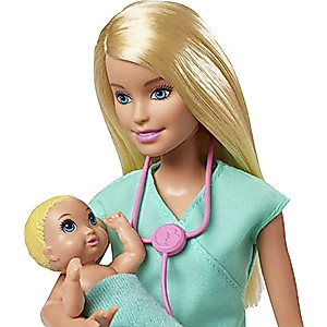 Bundle of Barbie Fast Cast Clinic Playset + Barbie Baby Doctor Playset