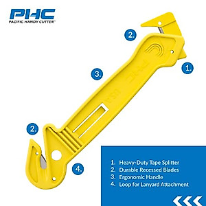 Pacific Handy Cutter EBC2 Dual Head Concealed Safety Cutter, Safe and Efficient Cutting for Shrink Wrap, Film, Cardboard, Tape, Plastic Straps, and much more