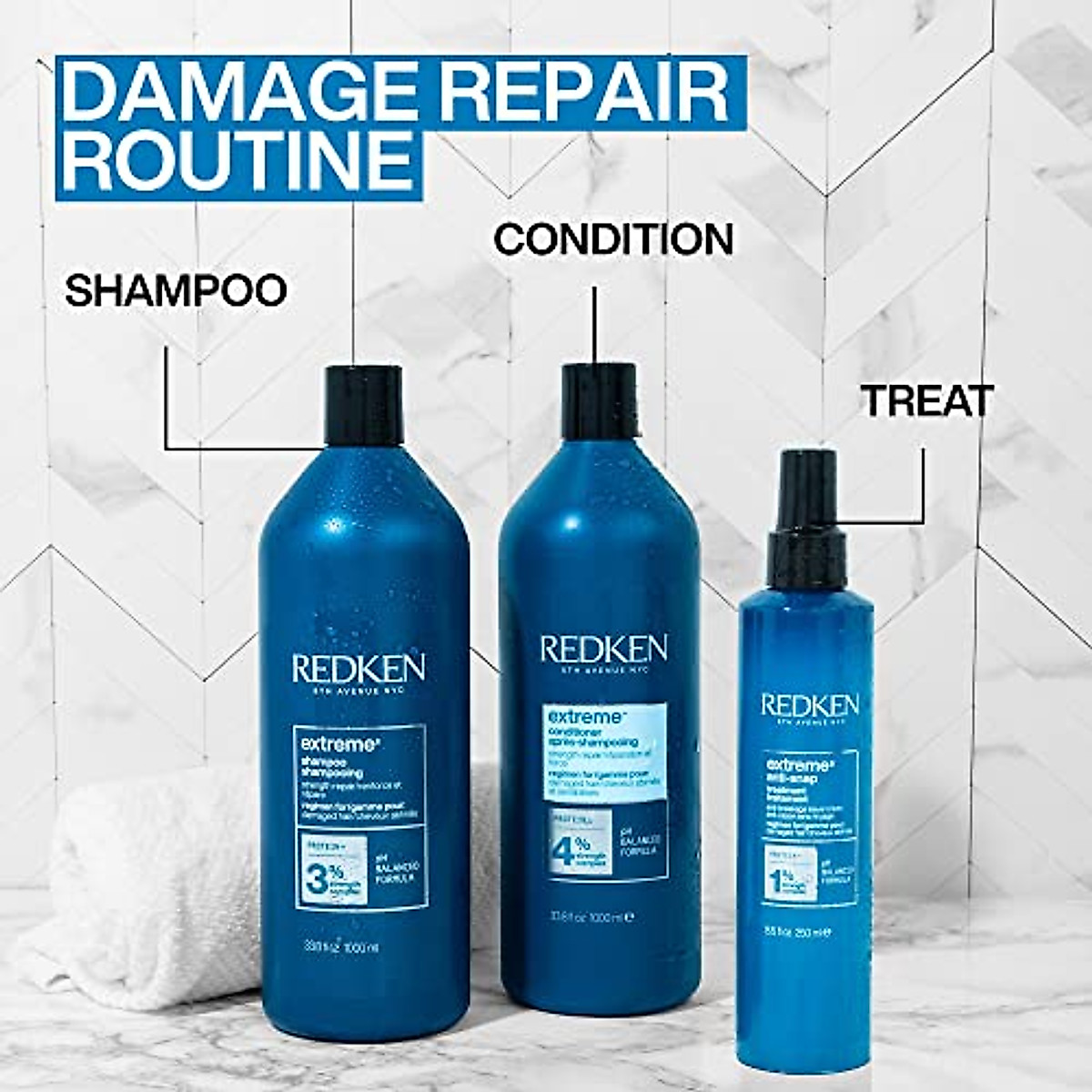 Redken Extreme Conditioner | Anti-Breakage & Protection for Damaged Hair | Infused With Proteins | 33.8 Fl Oz
