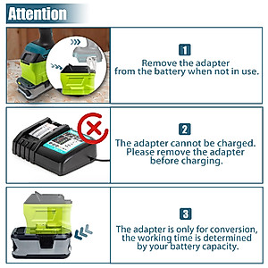 TPDL Adapter Fit for Ryobi Battery Convert for Makita 18V Tool Use, for Ryobi 18-Volt HP High Capacity PBP2005 P194 P193 Lithium-ion Battery to MAK