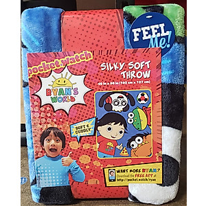 Franco Manufacturing Ryan World Soft Plush Throw, Print of Ryan with Friends, 40 Inches x 50 Inches