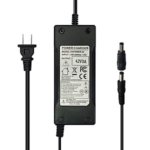 Abakoo 42V 3A Charger Power Supply Adapter for 36V 8Ah-15Ah Lithium Li-ion Battery Pack with DC 5.5 x 2.5mm/5.5 x 2.1mm