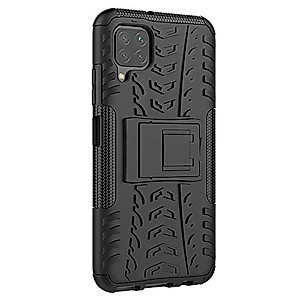 WenTian Huawei P40 Lite/Nova 7i Case, CaseExpert® Heavy Duty Shockproof Rugged Impact Armor Hybrid Kickstand Protective Cover Case for Huawei P40 Lite/Nova 6 SE Black