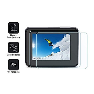 [6 PCS] FitStill Screen Protector for GoPro Hero 8 Black, Ultra Clear Tempered Glass Screen Protector + Tempered Glass Lens Protector + Small Display Film- 2 Packs