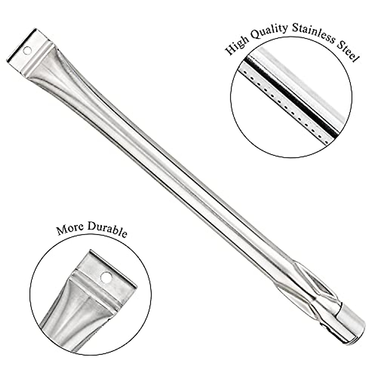 Hisencn Grill Replacement Parts for Nexgrill 720-0697, for Grill Master 720-0697, for Sunbeam 720-0697 Grill Burners Tube, Porcelain Steel Heat Plates, Temp Gauge/Heat Indicator 22551, 4-Pack