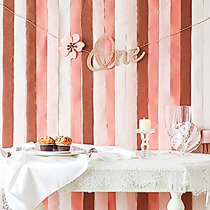 Fonder Mols Rose Gold Streamers Party Decoration - 12 Rolls Rose Gold Dusty Pink Crepe Paper Rolls for Wedding Bachelorette Birthday Party Baby Bridal Shower Hanging Banner Decor