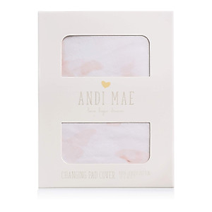 Andi Mae Changing Pad Cover - Watercolor Pink Butterflies -100% Jersey Cotton - Fits Standard Changing Pads