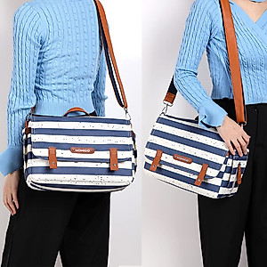 Baby Diaper Stroller Bag - Diaper Caddy Tote Baby Stroller Bag Nursery Storage Bin for Diapers, Wipes & Toys Diaper Bag With Stroller Hooks, Classic Stripes (Blue)