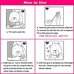 VICTHY 10pcs Special Pet Nail Adhesive Glues & 15pcs Applicator Tips for Dog or Cat Nail Caps