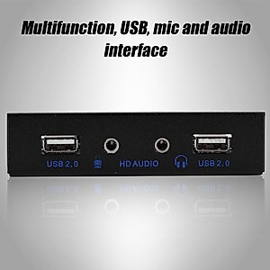Richer-R Floppy Front Panel,USB2.0 HD-Audio Floppy Front Panel 3.5'' 9Pin to 2 USB2.0 Interface with Mic Audio