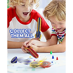 Infinity Nado Battling Tops Burst Toy for Boys Grils Age 8-12 - Including Gaming Top Toys, Sword Launcher - Blazing War Bear, Flame Red