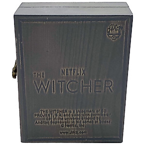 JINX Netflix's The Witcher White Wolf Medallion Necklace + Wooden Collector Box, Authenic Show Replica