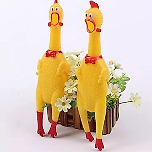 Homenite 8 Pack Large Screaming Chicken Toy Rubber Squawking Big Chicken Squeeze Chicken Prank Novelty Noisemaker Toy 12 inch