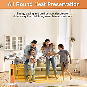 HAUSHOF 1500W Tower Space Heater, 1-24h Timer Digital Ceramic Heater with Touch& Remote Control, Overheat Protection, Safe for Home Office