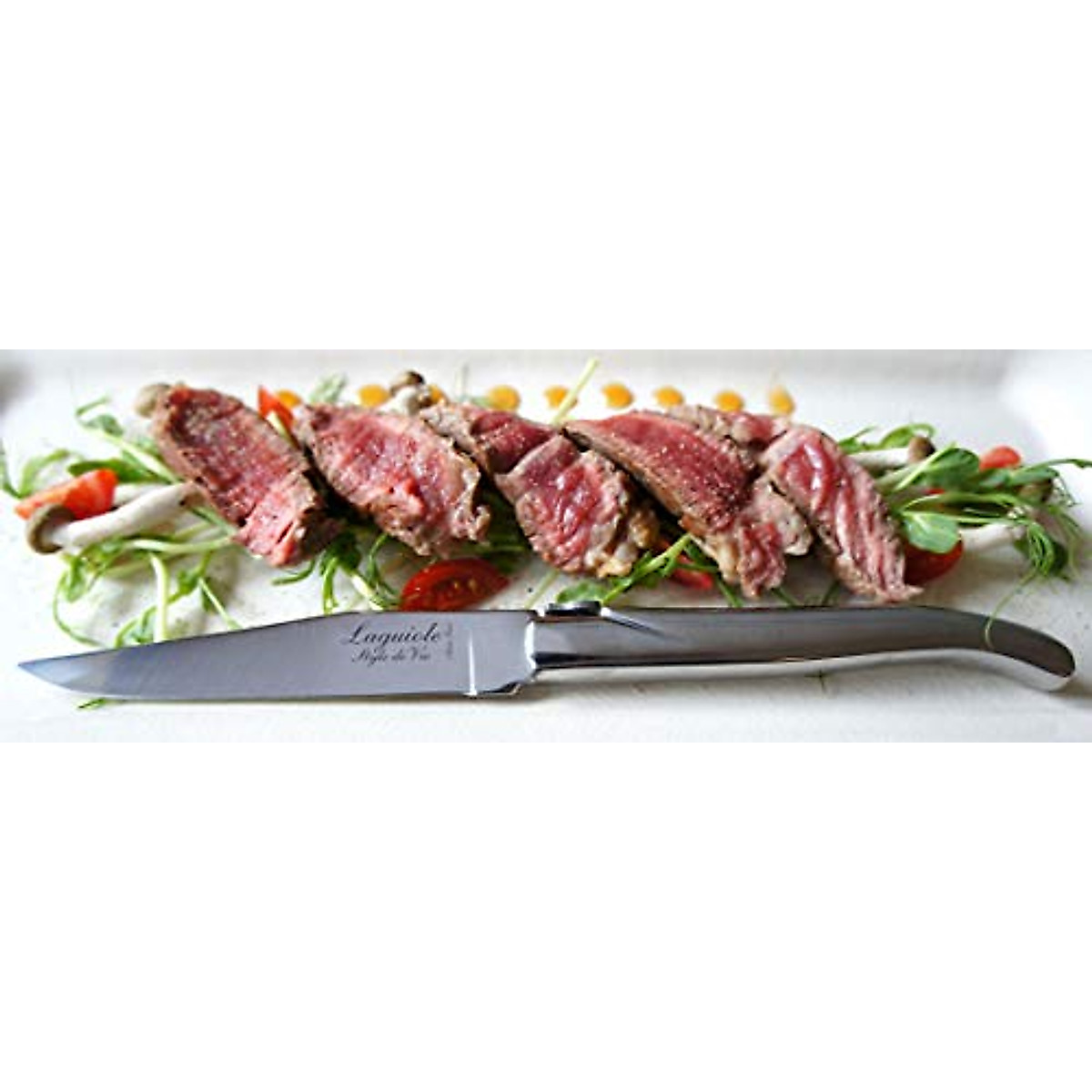 Laguiole Style de Vie Steak Knives, Luxury Line, 6 pieces, Fully Stainless Steel, in giftbox