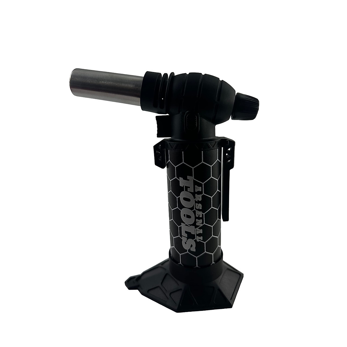 Arsenal Tools Jet Flame Wind-Proof Torch Lighter - Child-lock - Perfect for Camping, Kitchen, Backyard, Travel, Beach, BBQ, Mountain, Outdoors, Travel, Garage, and more (Black)